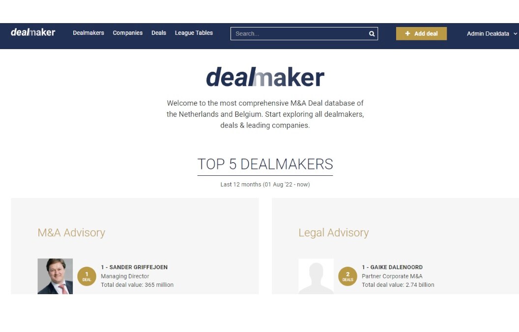 Dealmaker.nl, de vernieuwde deal database van de M&A Community, bijna gereed - M&A